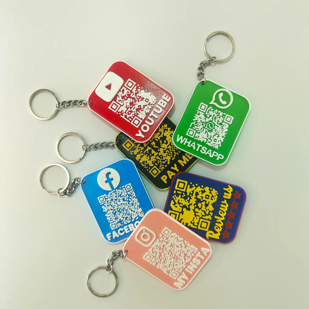 Print Cord Custom QR Code Keychain